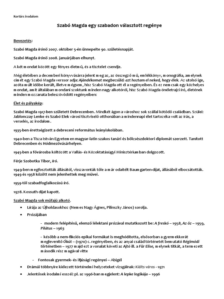 Szabó Magda | PDF