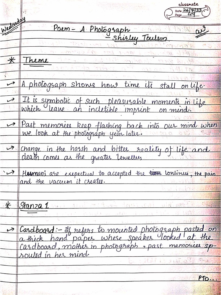 A PHOTOGRAPH - NOTES | PDF