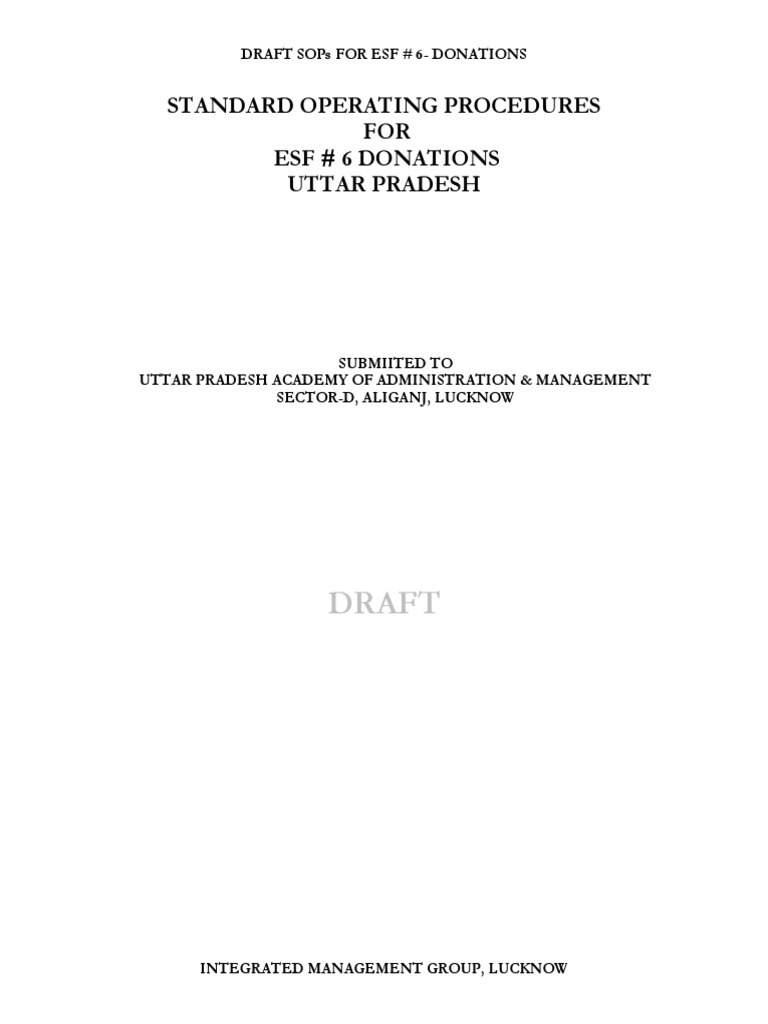 SOP For EFS Donations | PDF | Emergency Management | Emergency