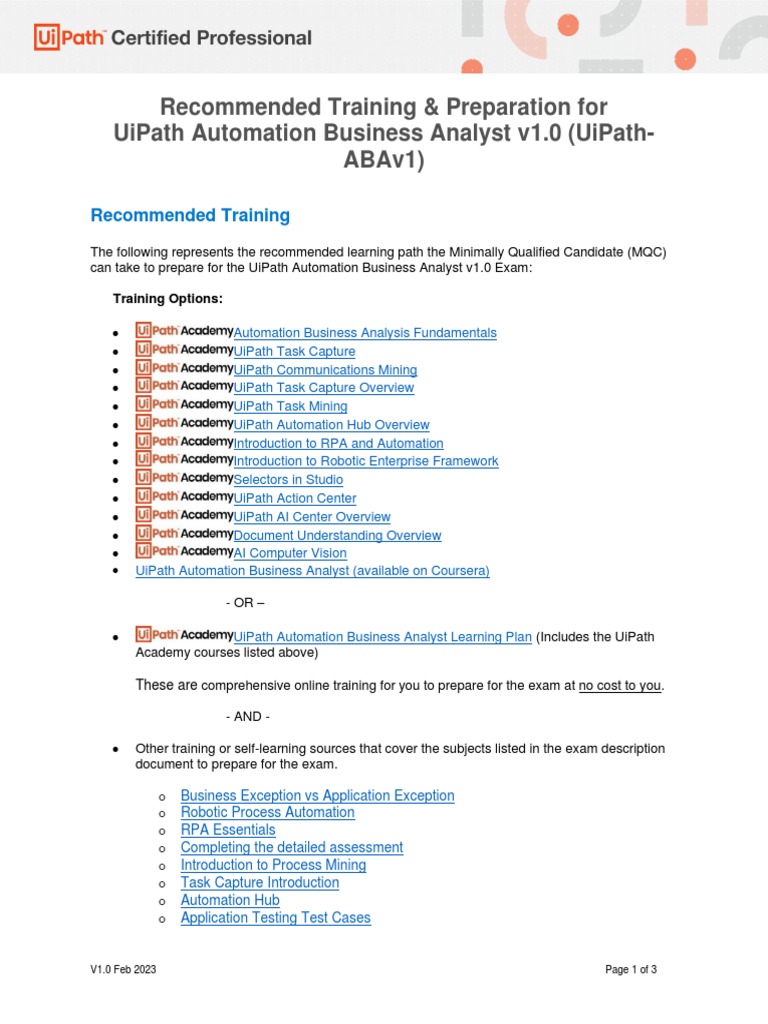 UiPath Automation Business Analyst Training | PDF | Automation ...