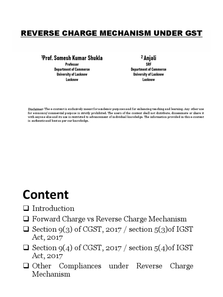 Reverse Charge Mechanism | PDF | Invoice | Business