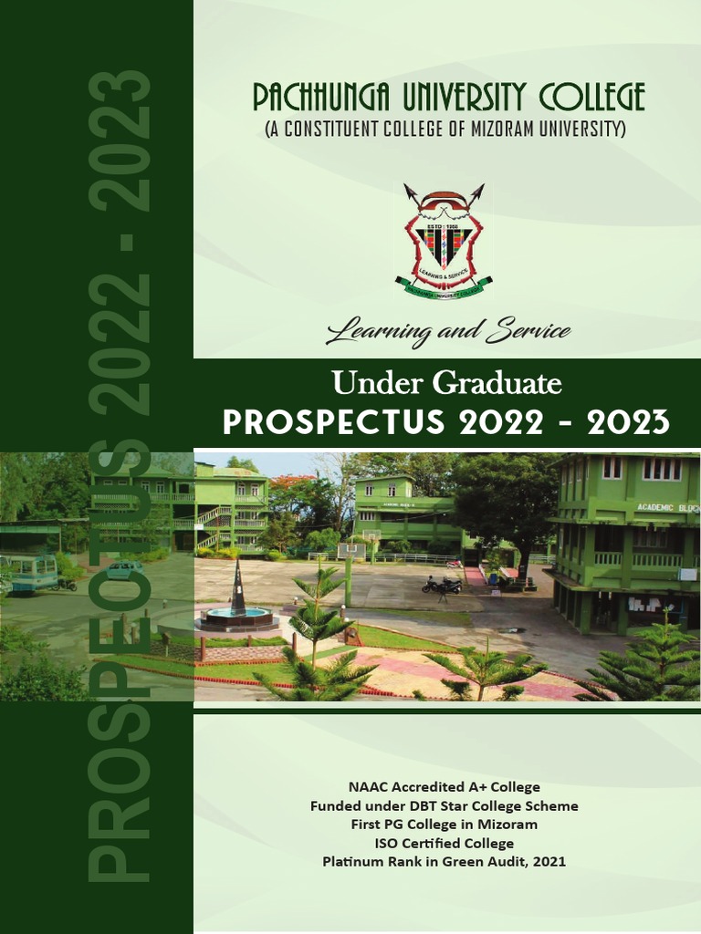 Pachhunga University College: PROSPECTUS 2022 - 2023 | PDF