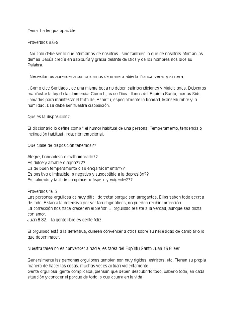 La lengua apacible y su significado | PDF | Amor | Paciencia