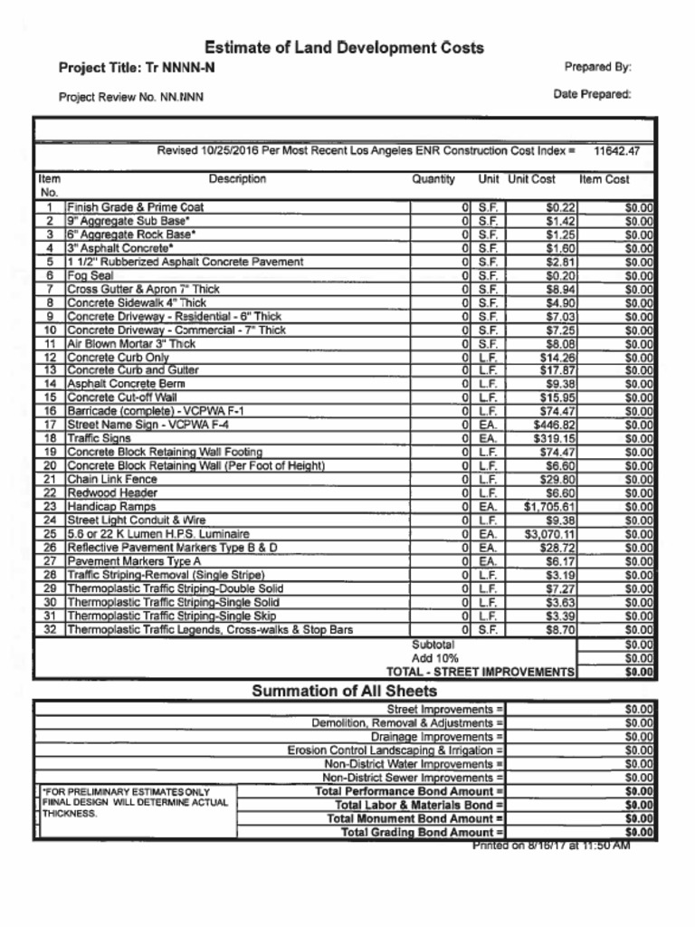 Grading-estimate-of-land-development-costs | PDF