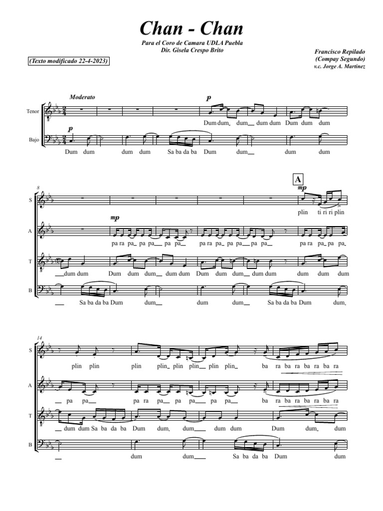 Chan Chan Letra Actualizada 22 4 2023 | PDF