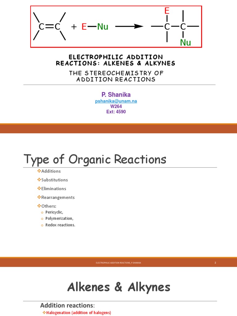 Electrophilic Addition Reaction - II | PDF | Alkene | Chemical Reactions