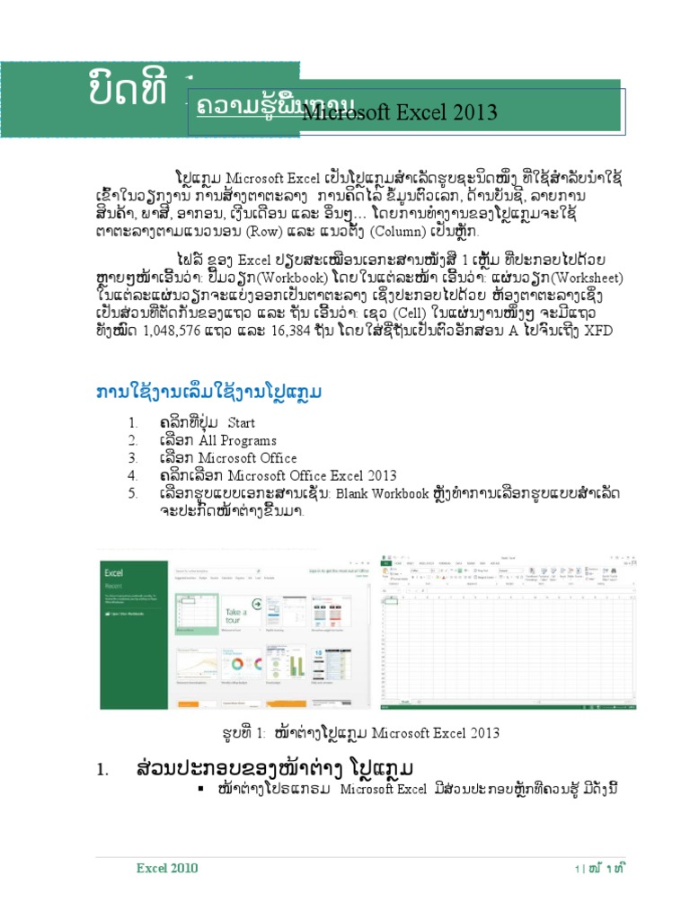 Microsoft Excel 2013 | PDF
