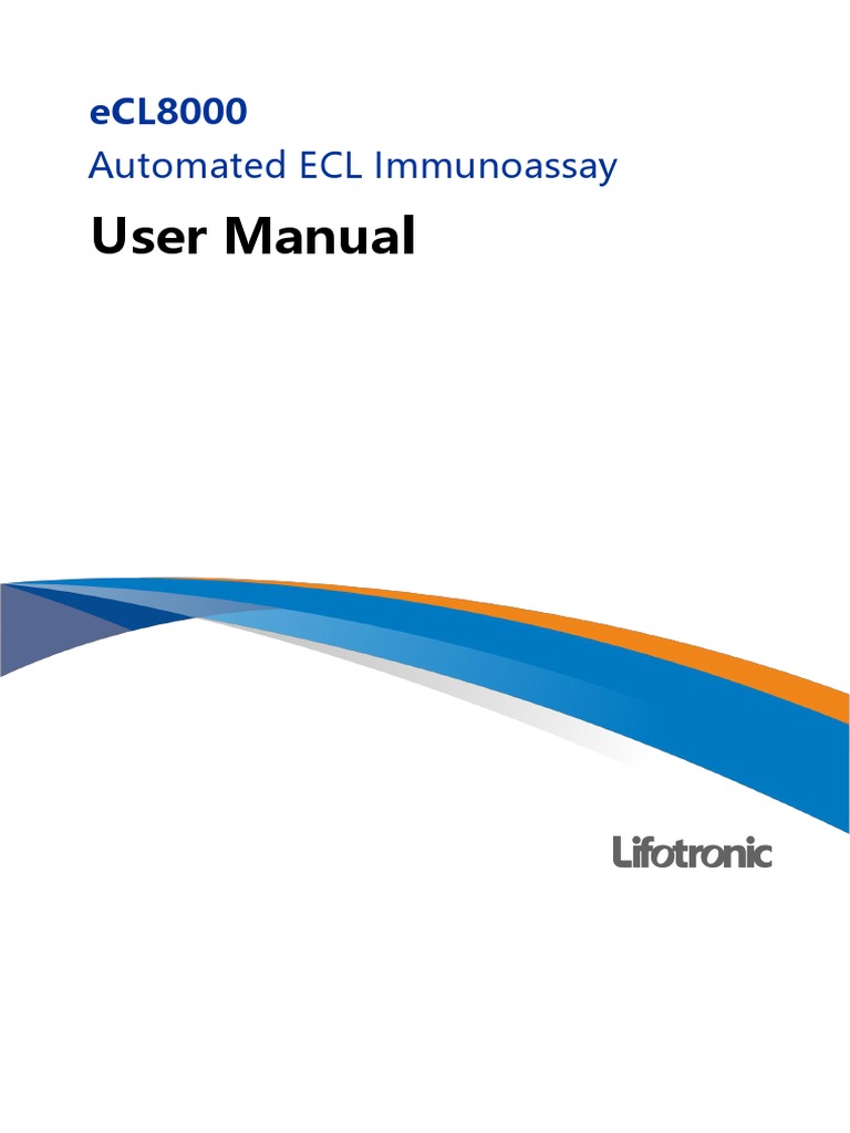 eCL8000 Immunoassay Analyzer Manual | PDF | Immunoassay | Waste