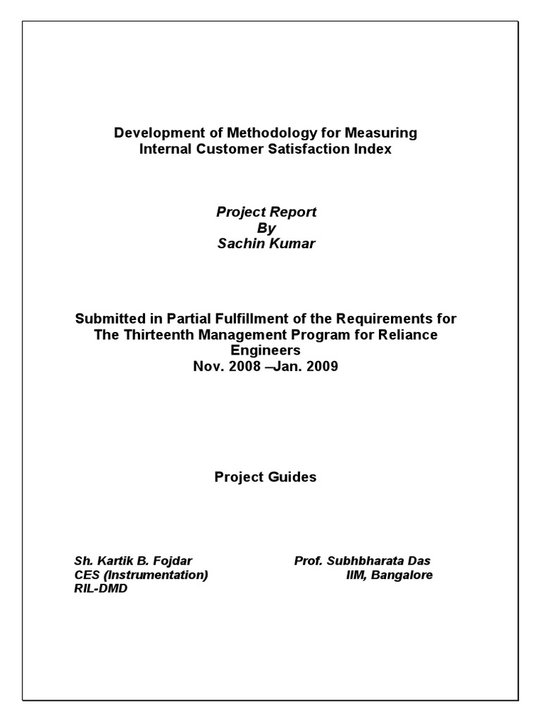 Internal Customer Satisfaction Methodology | PDF | Survey Methodology ...