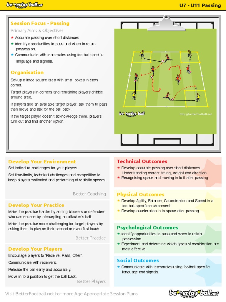003 - Passing - U7-U11 | PDF | Defender (Association Football ...
