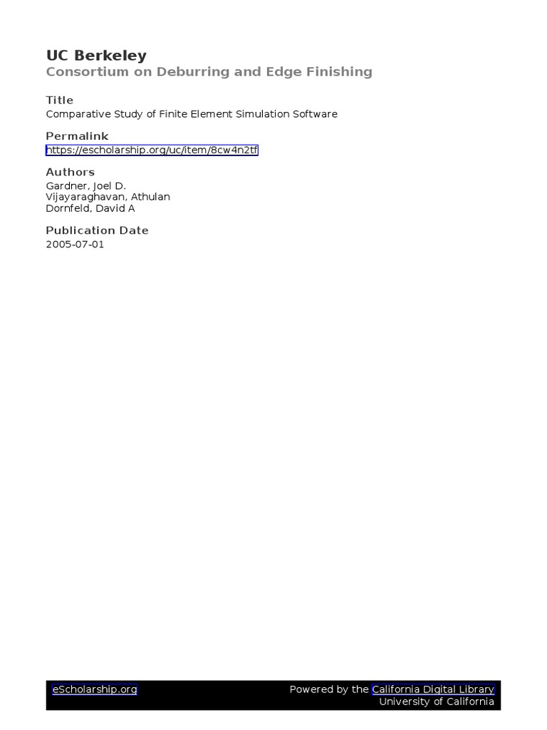 Comparative Study of Finite Element Simulation | PDF | Finite Element Method | Simulation