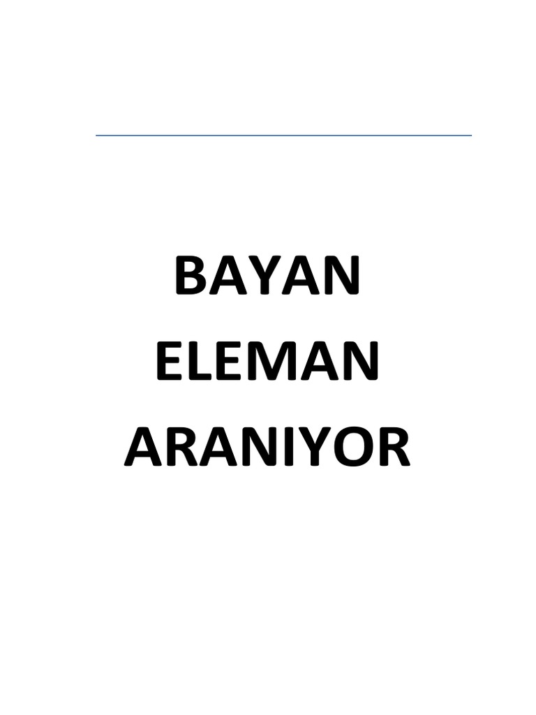 Bayan Eleman Araniyor | PDF