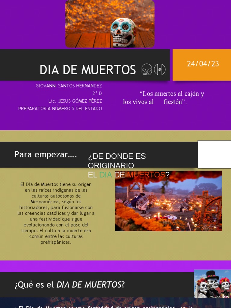 Presentación Dia de Muertos Inf. | PDF | Cultura de las Americas
