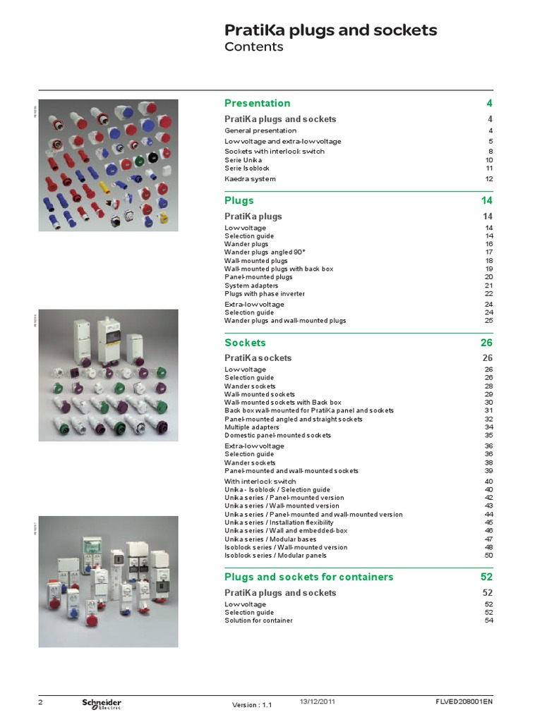 Schneider-Electric - PratiKa Plugs and Sockets | PDF | Electrical Connector | Ac Power Plugs And ...