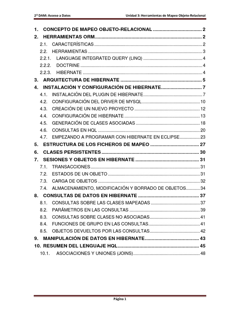Unidad 3 Herramientas de Mapeo Objeto-Relacional | PDF | Consulta ...