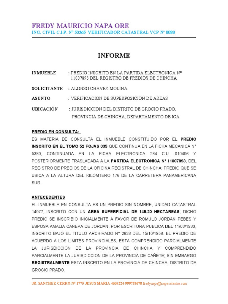 Informe Grocio Prado Superposiciones Ing FN 2015 | PDF | Ciencias de la Tierra | Hidrografía