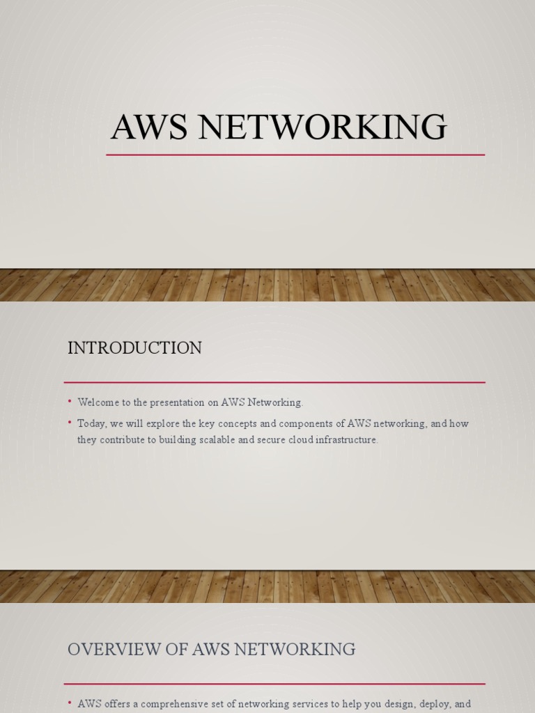 AWS Networking Presentation | PDF | Computer Network | Internet