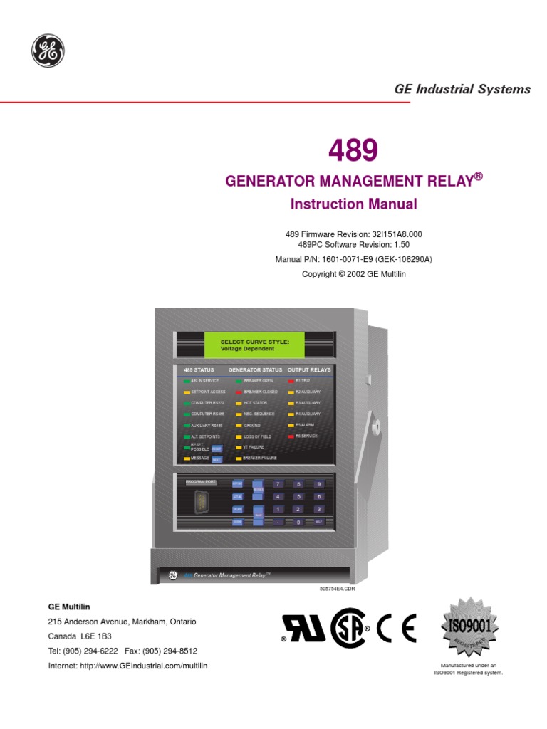 Multilin 489 | PDF