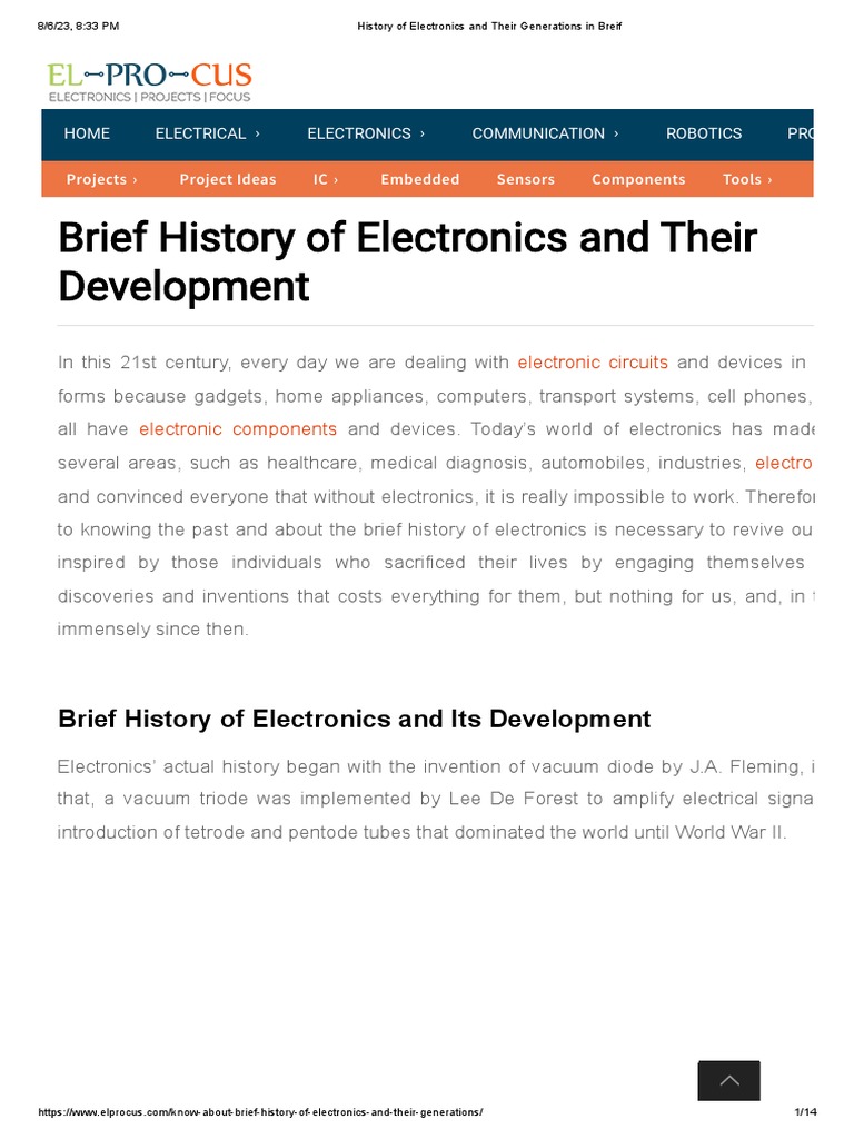 History of Electronics and Their Generations in Breif | PDF ...