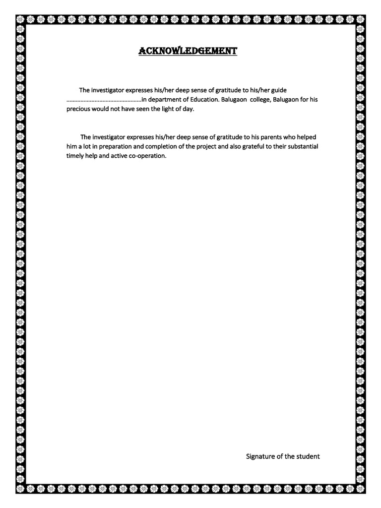 Acknowledgement Paper | PDF