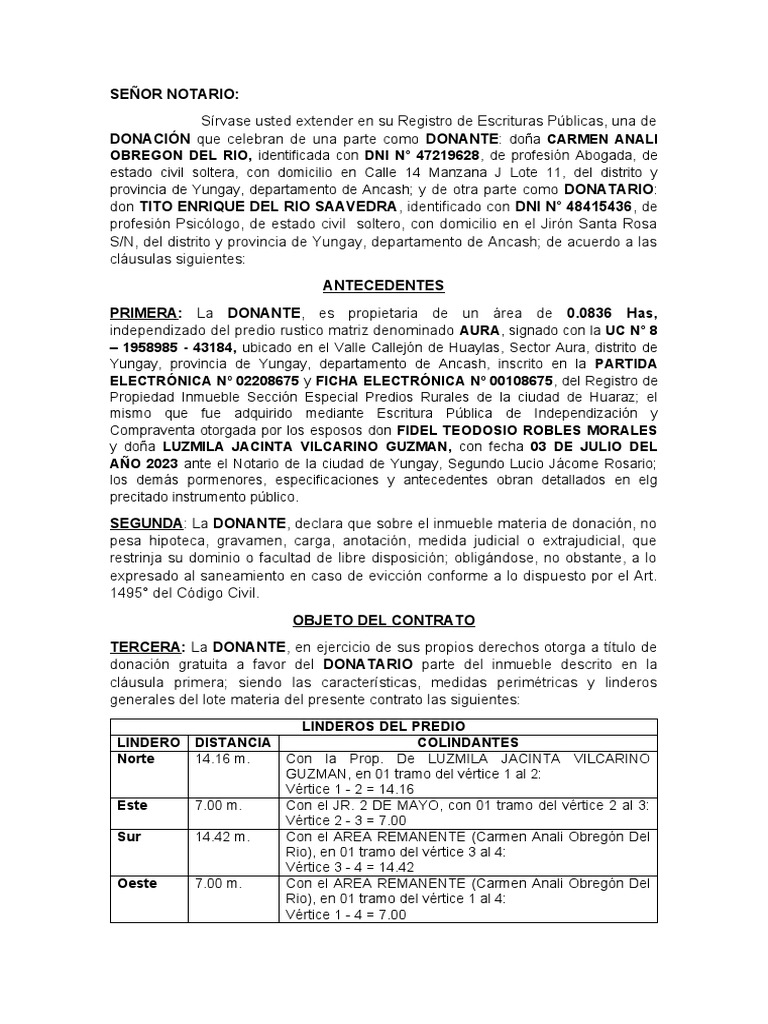 Tito Del Rio Saavedra - Ind. - I | PDF | Donación | Justicia