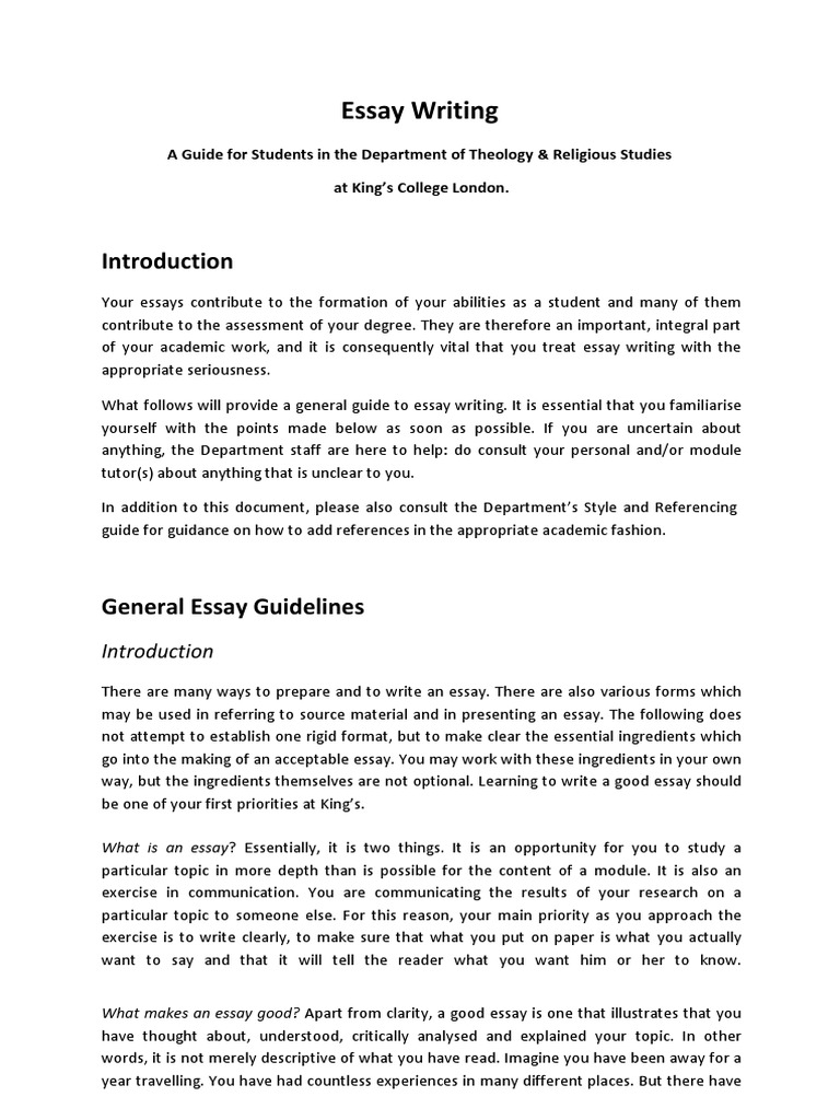 TRSEssayWriting-Guidance For Essay Writing | PDF | Essays | Punctuation