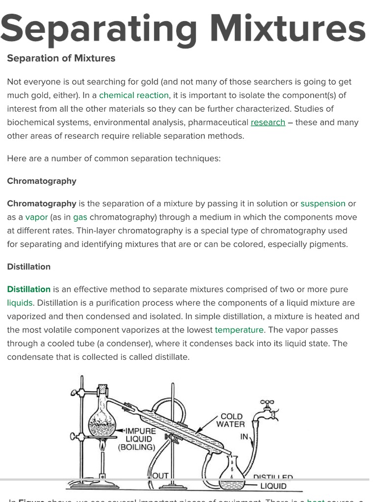 Separating Mixtures | PDF