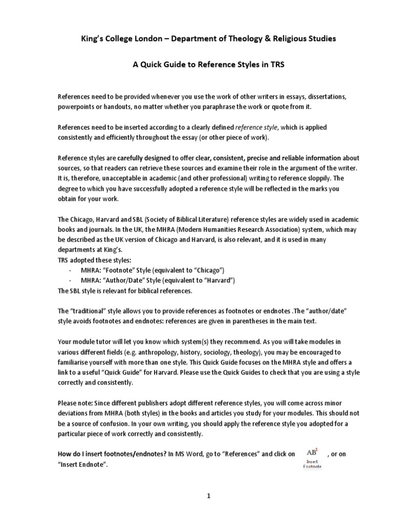 MHRA Reference Styles Guide | PDF