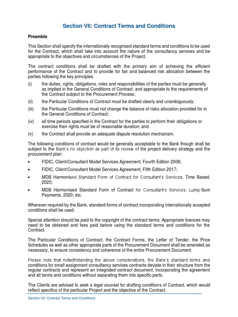VII Contract Preamble (C) | PDF | Procurement | Consultant