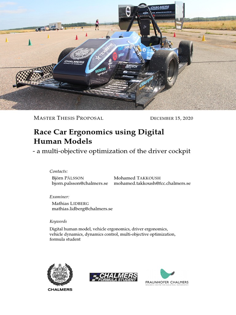 MSC - Thesis - Proposal Race Car Ergonomics Using Digital Human Models ...