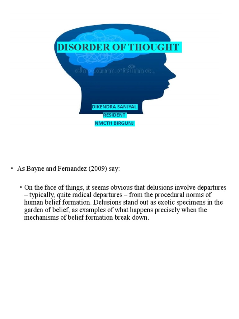 Disorder of Thought | PDF | Delusion | Diseases And Disorders