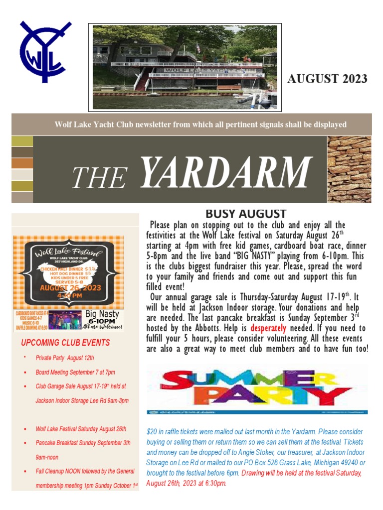 August 2023 Yardarm | PDF