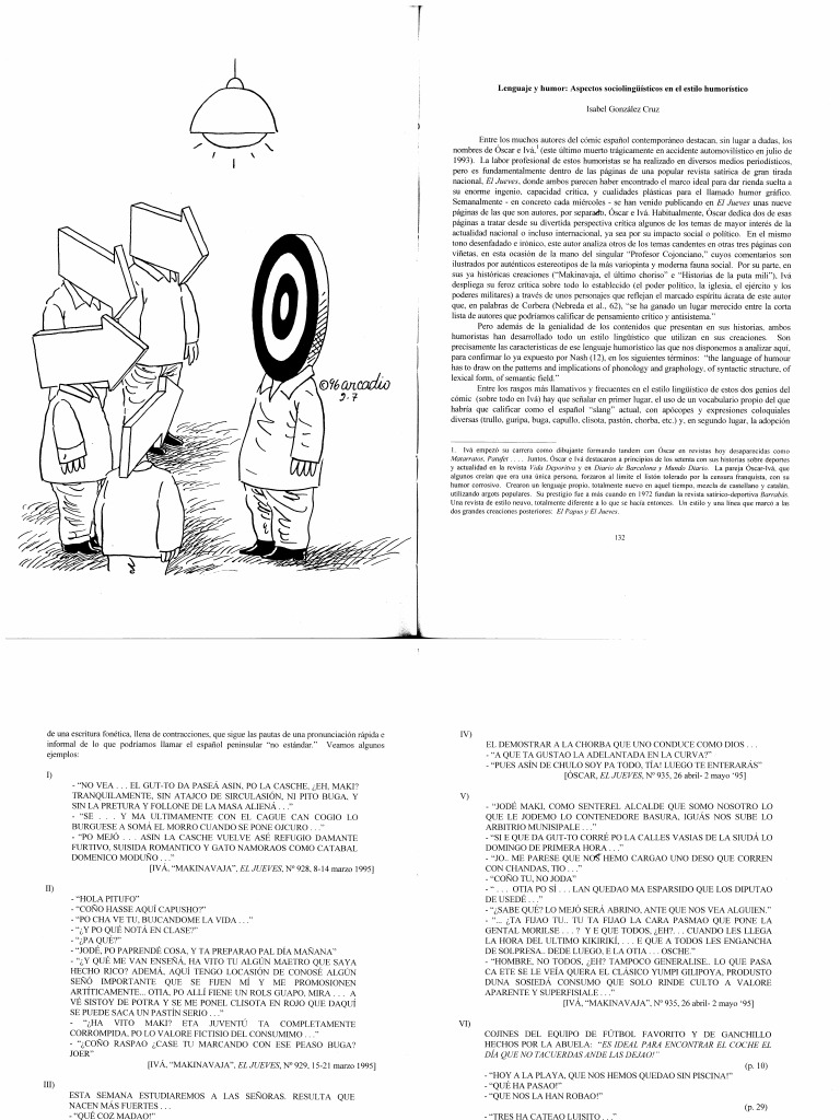 Lenguaje y humor: Aspectos sociolingüísticos en el estilo humorístico ...