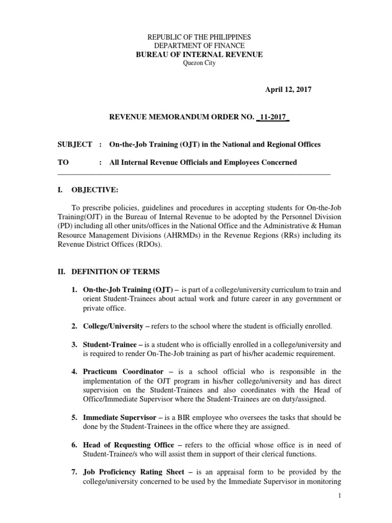 RMO No. 11-2017 | PDF