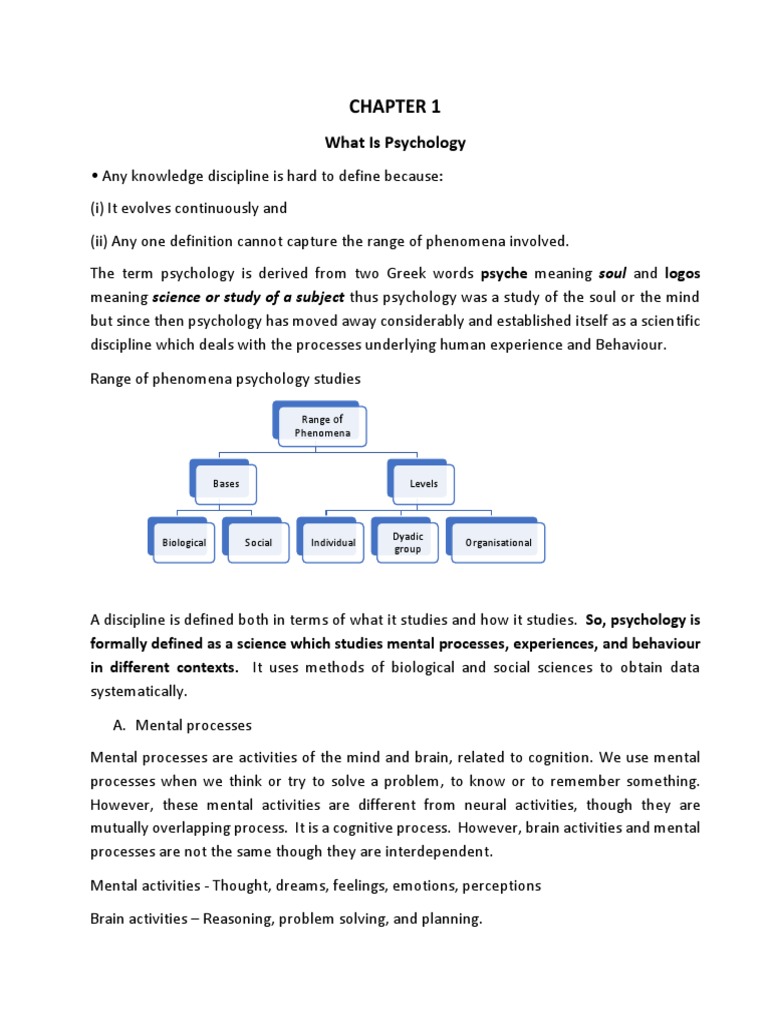 Chapter 1 - What Is Psychology | PDF