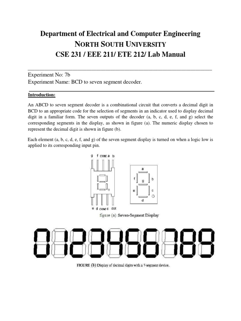 Lab 7B Seven Segment Display | PDF | Teaching Methods & Materials