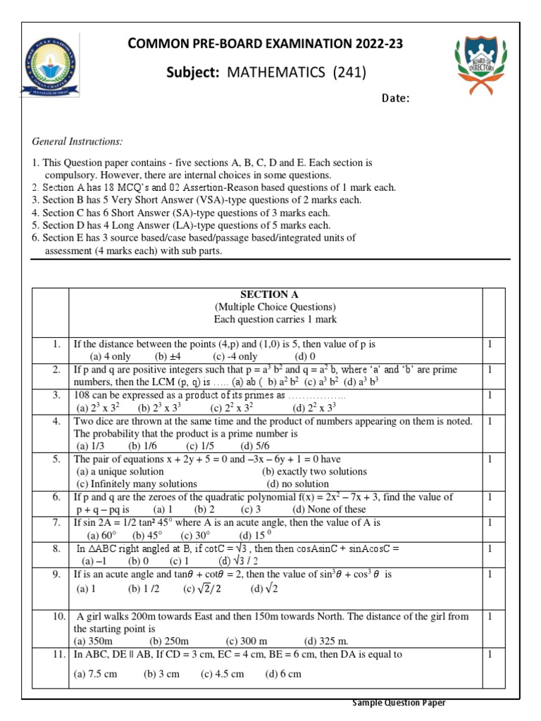 2.math Basic QP | PDF | Area | Circle