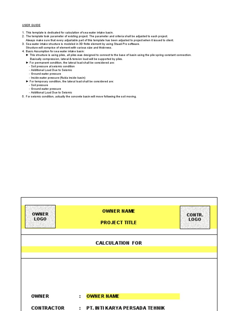 Sea Water Intake Basin Design Guide | PDF | Deep Foundation | Civil ...