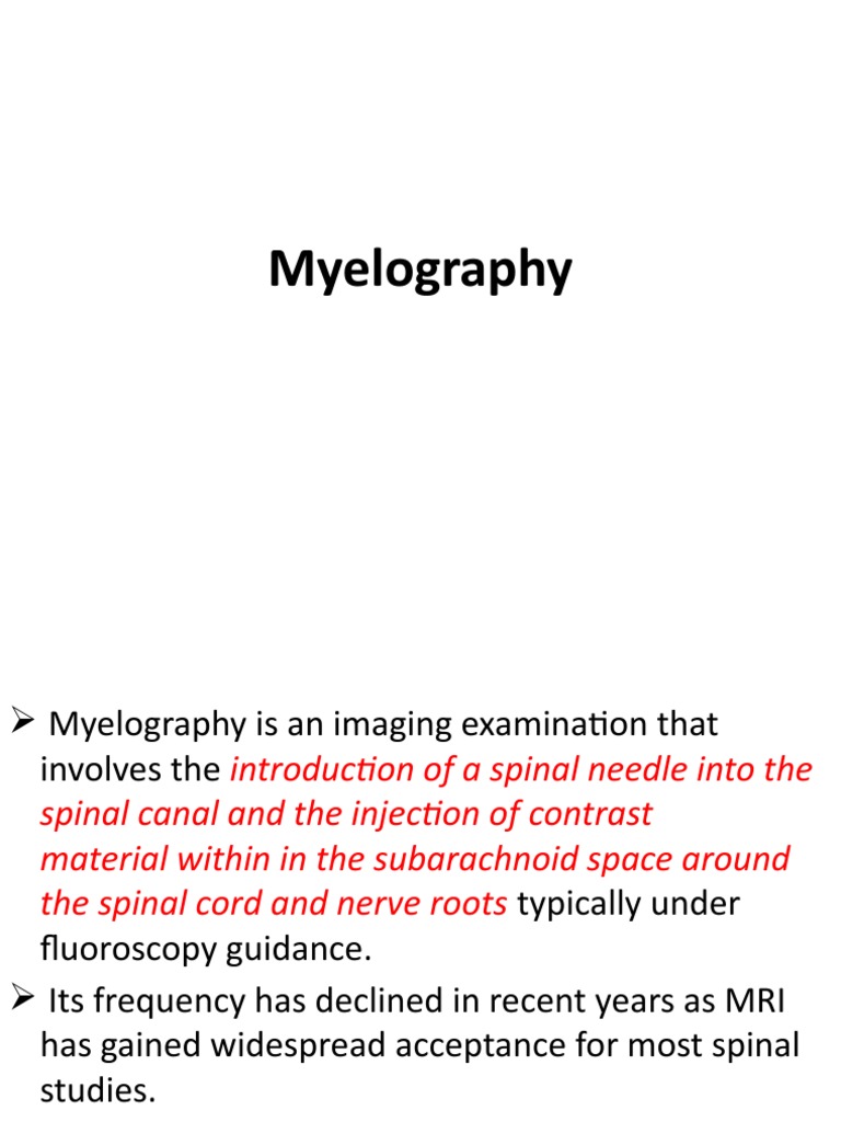 Myelography 1 | PDF | Clinical Medicine | Medical Specialties