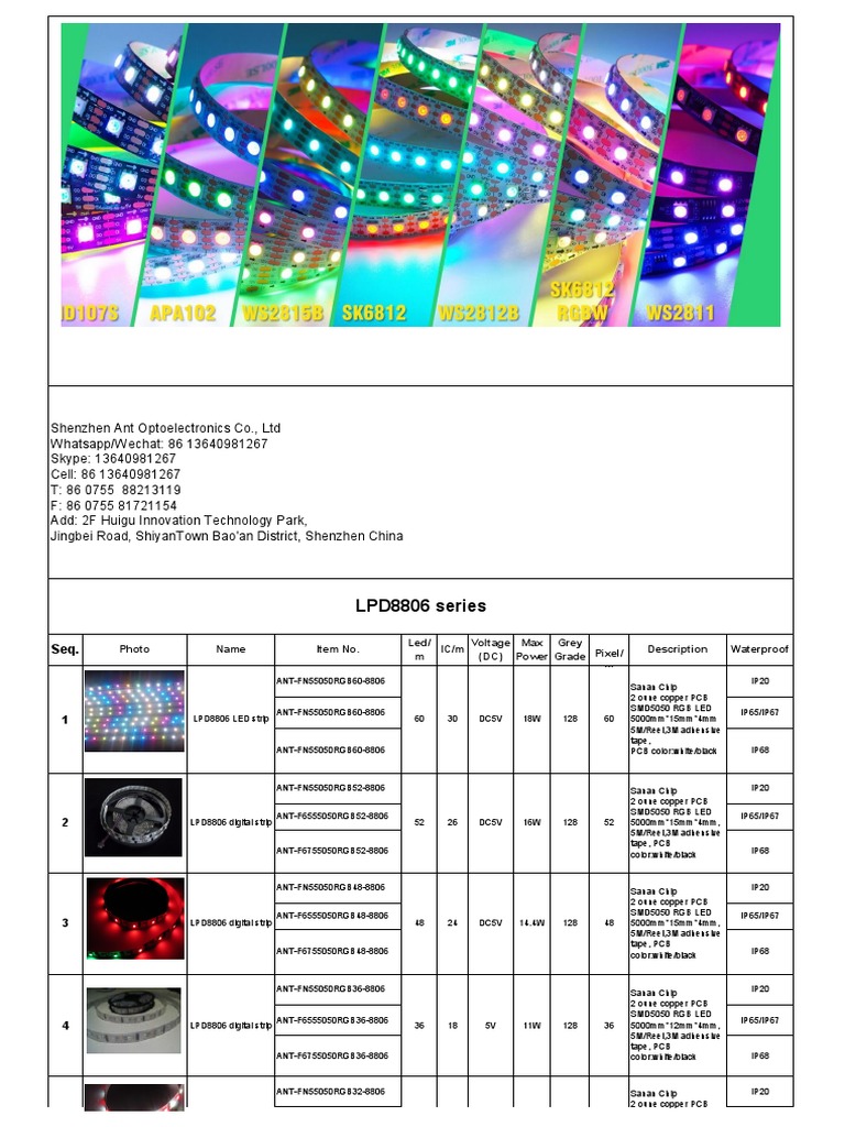 Digital Led Strip Catalog | PDF | Rgb Color Model | Printed Circuit Board