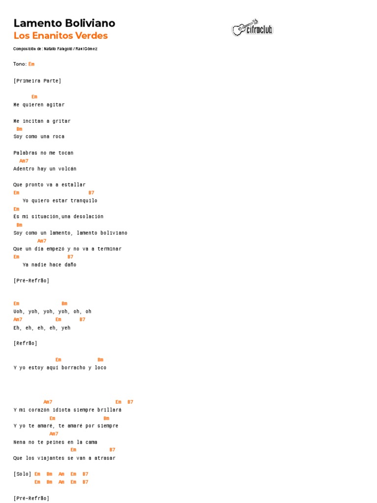 Cifra Club - Los Enanitos Verdes - Lamento Boliviano | PDF