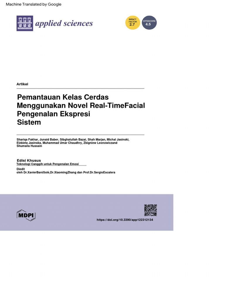 Idn Smart Classroom Monitoring Using Novel Realtime Facial Expression Recoginition System Pdf