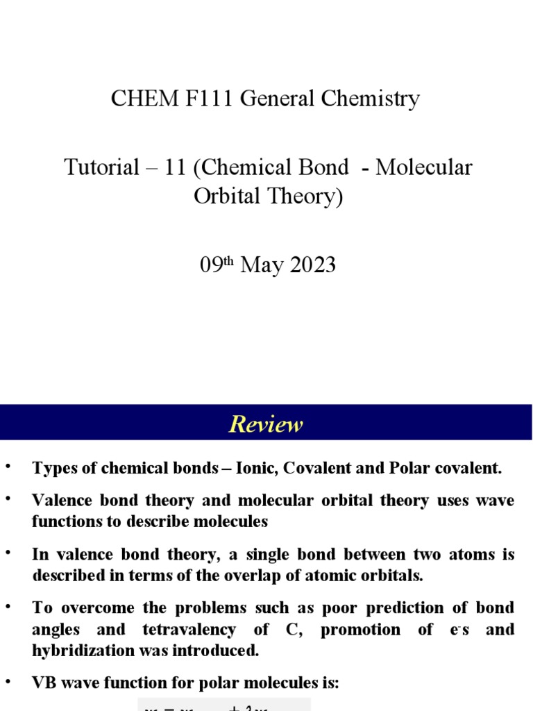 Molecular Orbital Theory Overview | PDF | Molecular Orbital | Chemical Bond