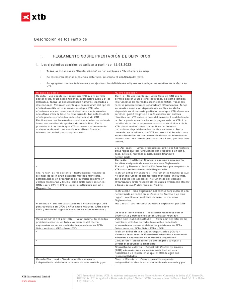 Descripcion de Cambios 14.08.2023 | PDF | Fondo de inversion | Compartir (Finanzas)