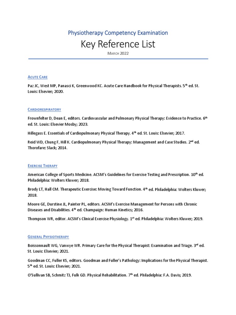 PCE Key-Reference-List-2022 | PDF