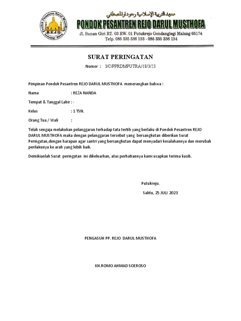 Surat Peringatan | PDF