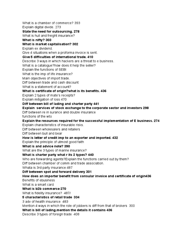 Commerce Qs | PDF