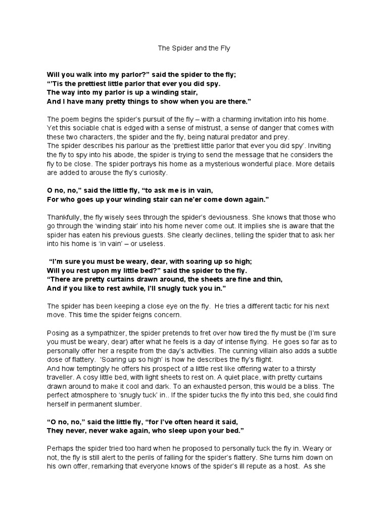 Spider and The Fly | PDF