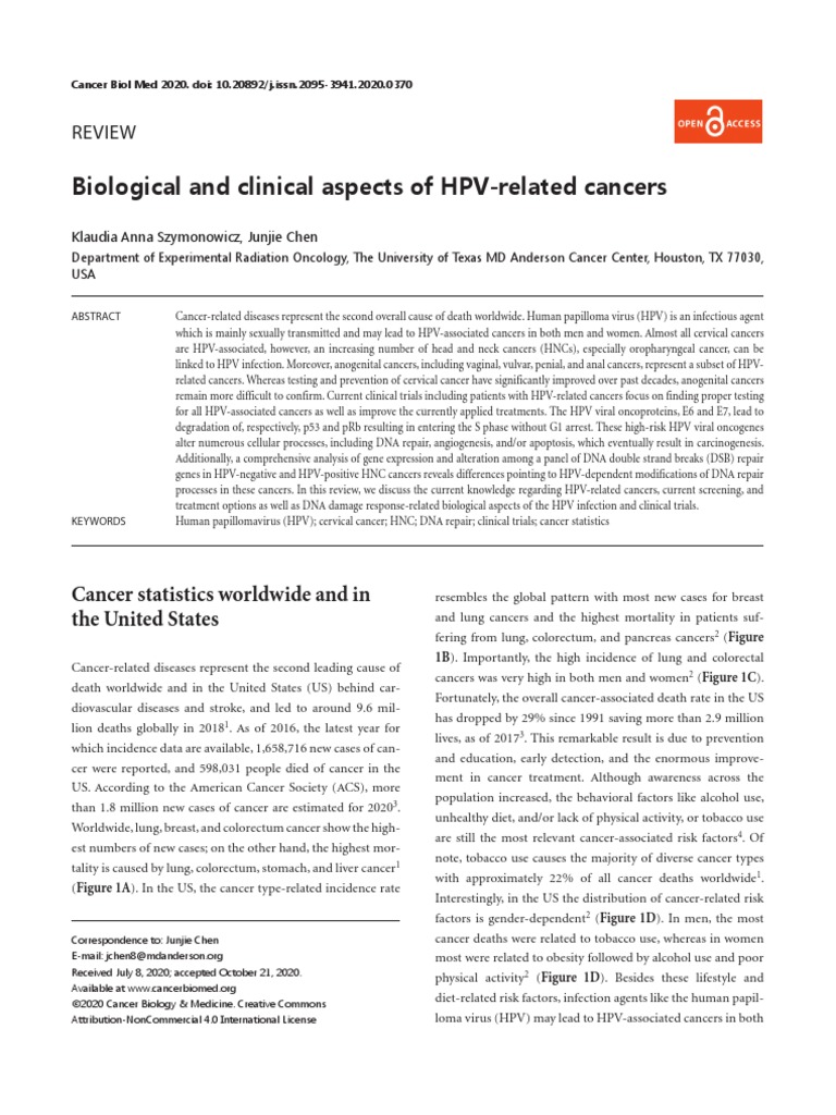HPV-Related Cancers: Biology and Treatment | PDF | P53 | Cancer