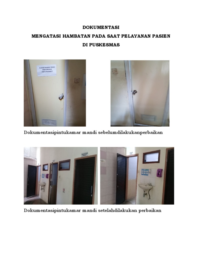 Perbaikan Pintu Kamar Mandi Puskesmas | PDF